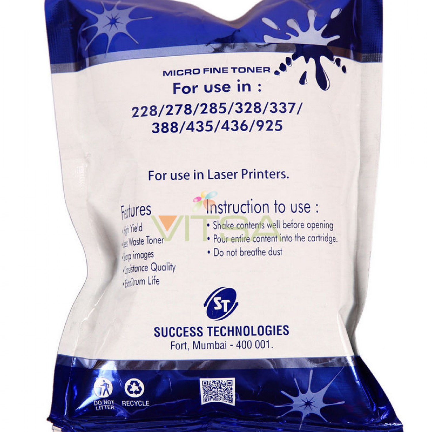 Micro Fine Blue Toner Powder for Use in 228A / 278A / 285A / 328 / 337 ...